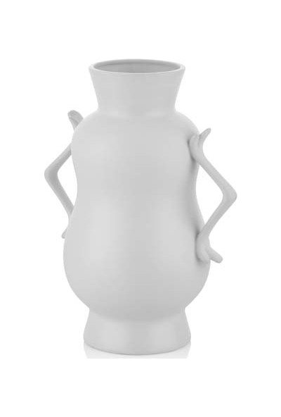 Creart Home Bulb 2 Katlı Kulplu Beyaz Vazo 22.8 x 15 x 29 cm Creart Home Bulb 2 Katlı Kulplu Beyaz Vazo 22.8 x 15 x 29 cm