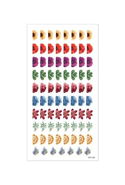 Artikel Çiçekler Tırnak Dövmesi, Tırnak Tattoo, Nail Art, Tırnak Sticker