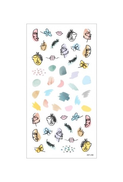 Artikel Çizgi Yüzler-2 Tırnak Dövmesi, Tırnak Tattoo, Nail Art, Tırnak Sticker Artikel Çizgi Yüzler-2 Tırnak Dövmesi, Tırnak Tattoo, Nail Art, Tırnak Sticker