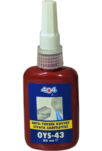 Bsithalat 404 Cıvata Sabitleyici Orta Yüksek Mukavemet OYS43 250 ml Bsithalat 404 Cıvata Sabitleyici Orta Yüksek Mukavemet OYS43 250 ml