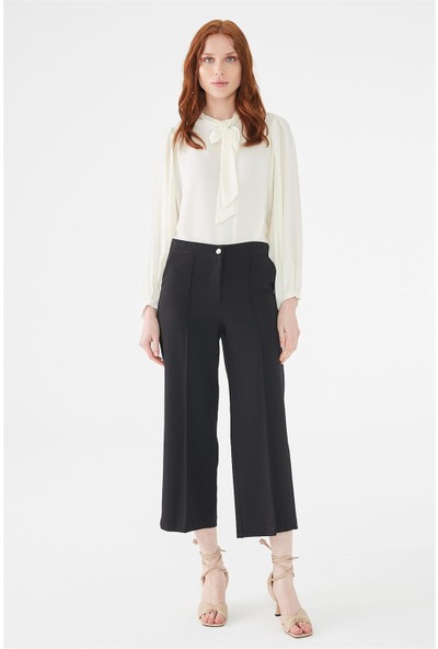 Zühre Bol Paça Siyah Pantolon P-0098