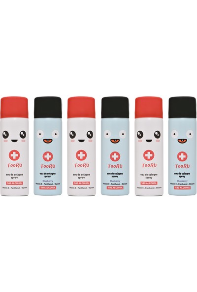Tooru Sprey Kolonya Mix 6 Adet 50 ml