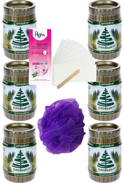 Çam Sakızı Çamsakızı Süper El Ağdası 240 gr x 6'lı Set + 2mt Bez + Lif Çam Sakızı Çamsakızı Süper El Ağdası 240 gr x 6'lı Set + 2mt Bez + Lif