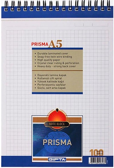 Gıpta Prisma A5 Bloknot 100 Yaprak 6'lı Gıpta Prisma A5 Bloknot 100 Yaprak 6'lı