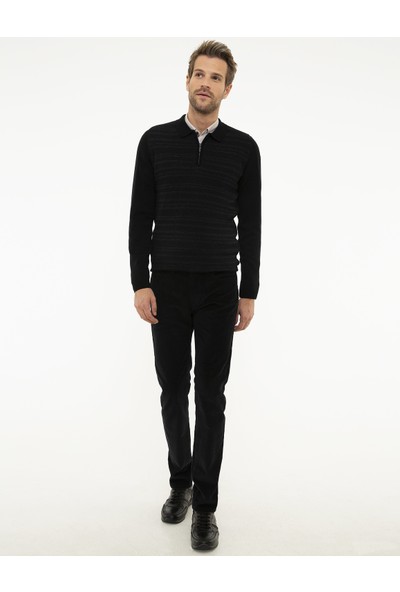 Pierre Cardin Siyah Slim Fit Chino Pantolon 50210034-VR046 Pierre Cardin Siyah Slim Fit Chino Pantolon 50210034-VR046