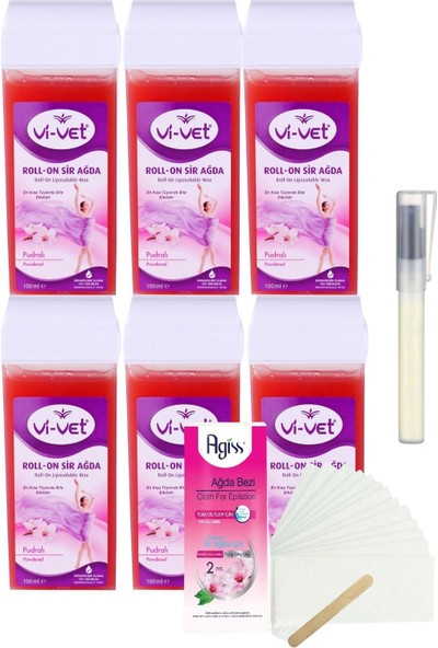 Vivet Pudralı Kartuş Roll On Sir Ağda 100MLX6'LI+BEZ+KALEMPAR Vivet Pudralı Kartuş Roll On Sir Ağda 100MLX6'LI+BEZ+KALEMPAR