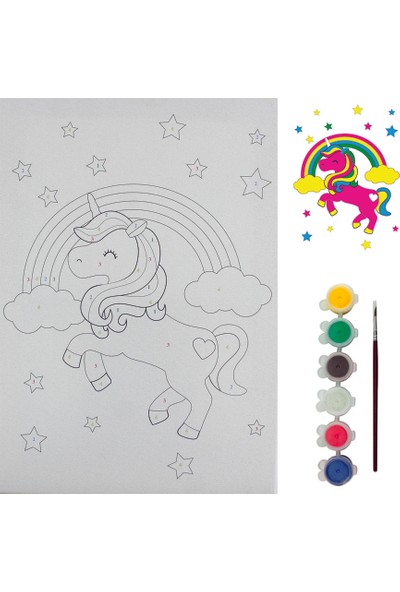 Okutan Okulmix Montessori Sayılarla Tuval Boyama Set 25 x 35 cm