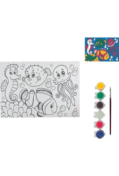 Okutan Okulmix Montessori Sayılarla Tuval Boyama Set 25 x 35 cm