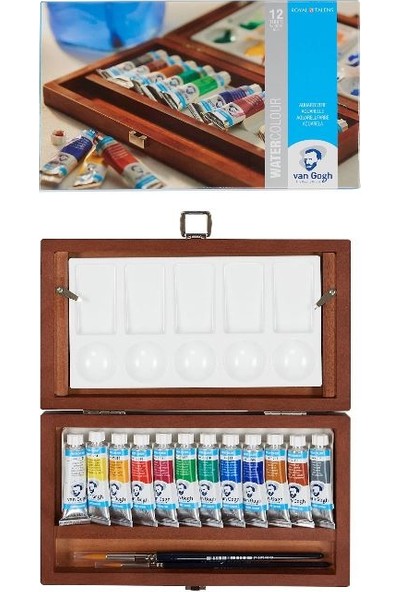 Talens Van Gogh Tüp Sulu Boya Seti 12 Renk x 10 Ml. Ahşap Kutulu (Fırça + Palet) Talens Van Gogh Tüp Sulu Boya Seti 12 Renk x 10 Ml. Ahşap Kutulu (Fırça + Palet)