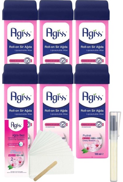 Agiss Pudralı Kartuş Roll On Sir Ağda 100MLX6'LI+BEZ+KALEMPAR Agiss Pudralı Kartuş Roll On Sir Ağda 100MLX6'LI+BEZ+KALEMPAR