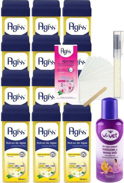 Agiss Limonlu Kartuş Roll On Sir Ağda 100MLX12'LI+YAĞ+BEZ+KALEMPAR Agiss Limonlu Kartuş Roll On Sir Ağda 100MLX12'LI+YAĞ+BEZ+KALEMPAR