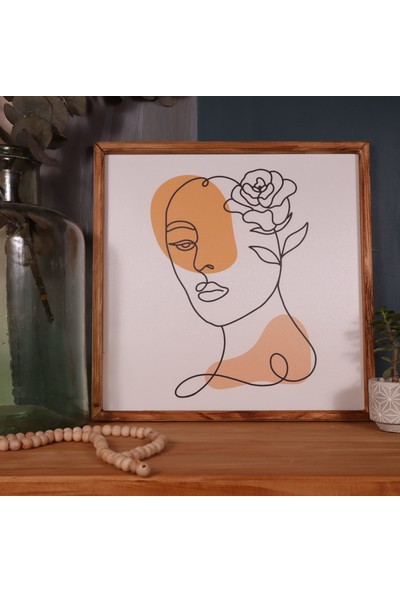 Serowoo Design Renkli One Line Kadın Ahşap Tablo 2 Serowoo Design Renkli One Line Kadın Ahşap Tablo 2
