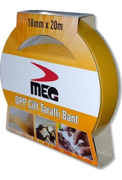 Meg Opp Çift Taraflı Bant 18 mm x 20 m