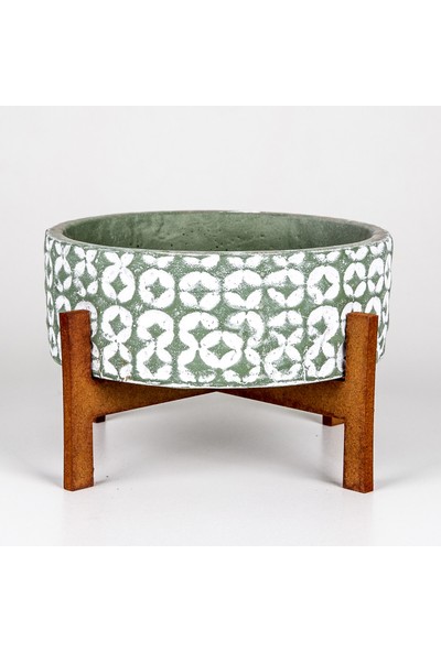 Veramaya Stand Ayaklı Yeşil Aranjman Beton Saksı 20X14 cm