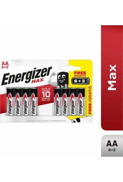 Energizer Alkalin Max Aa Kalem Pil 6+2 Energizer Alkalin Max Aa Kalem Pil 6+2