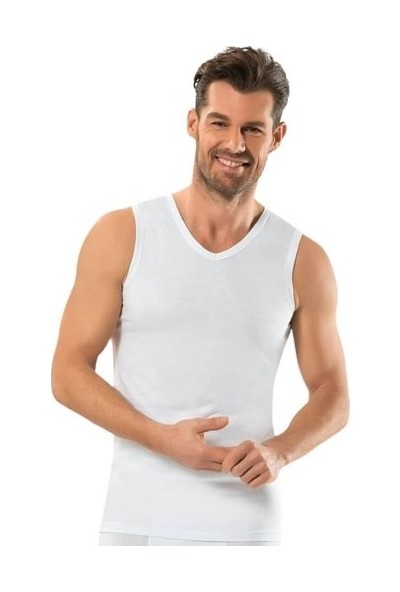 Jiber Erkek 5'li Beyaz V Yaka Kolsuz Pamuklu Atlet Jiber Erkek 5'li Beyaz V Yaka Kolsuz Pamuklu Atlet