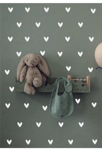 Dekolive Beyaz Şirin Kalp Çocuk Odası Sticker 100 Adet