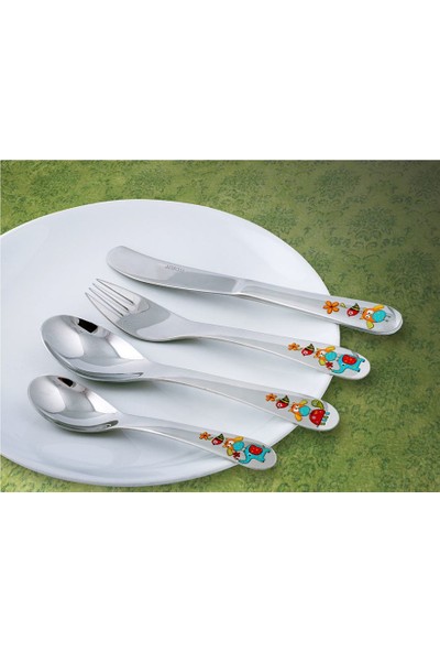 Amboss Funny 4 Parça Çocuk Çatal Kaşık Seti Amboss Funny 4 Parça Çocuk Çatal Kaşık Seti