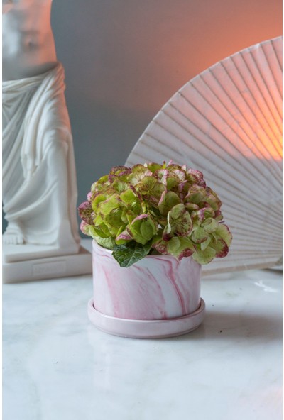 Arma House Pembe Mermer Desenli Vazo