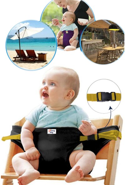 Coozy Baby Kumaş Mama Sandalyesi Mama Sandalyesi Emniyet Kemeri