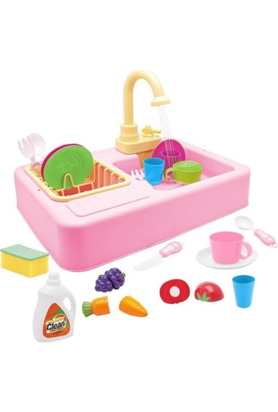 Kayyum Oyuncak Pilli Modern Mutfak Lavabo Seti 25 Parça - Pembe Kayyum Oyuncak Pilli Modern Mutfak Lavabo Seti 25 Parça - Pembe