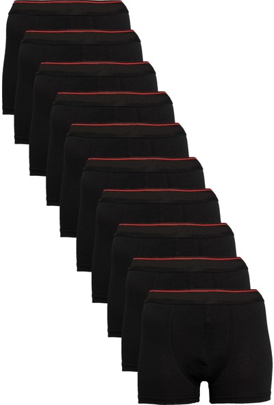 Nacar Store Erkek Siyah 10'lu Paket Likralı Pamuklu Boxer Nacar Store Erkek Siyah 10'lu Paket Likralı Pamuklu Boxer