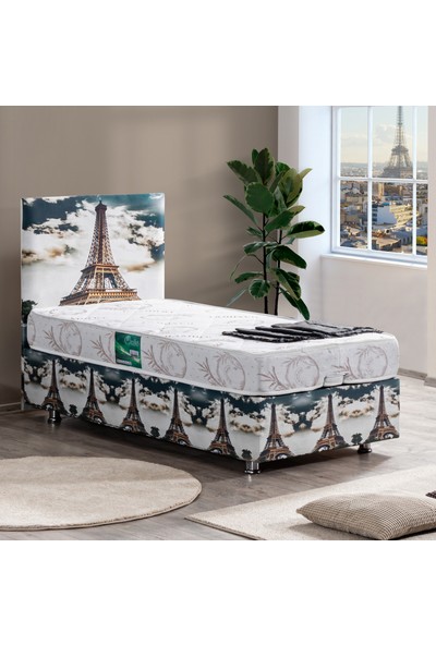 Setay Eyfel Tek Kişilik Baza Başlık Comfort Yatak Seti