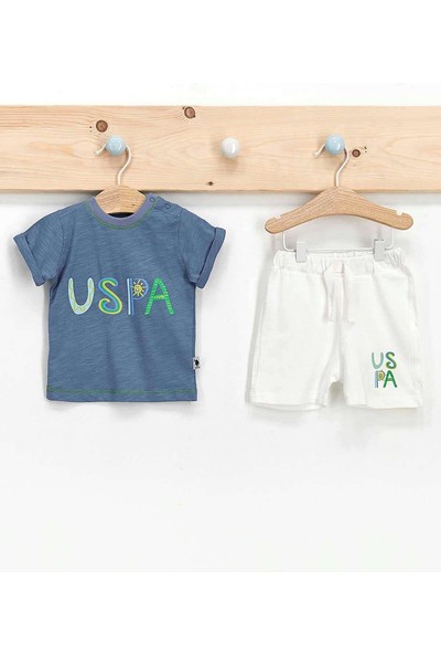 U.s. Polo Assn 2 Li Şortlu Takım Erkek Bebek Mavi U.s. Polo Assn 2 Li Şortlu Takım Erkek Bebek Mavi