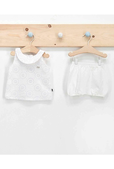 U.s. Polo Assn Kolsuz 2 Li Elbise Takımı Kız Bebek Beyaz