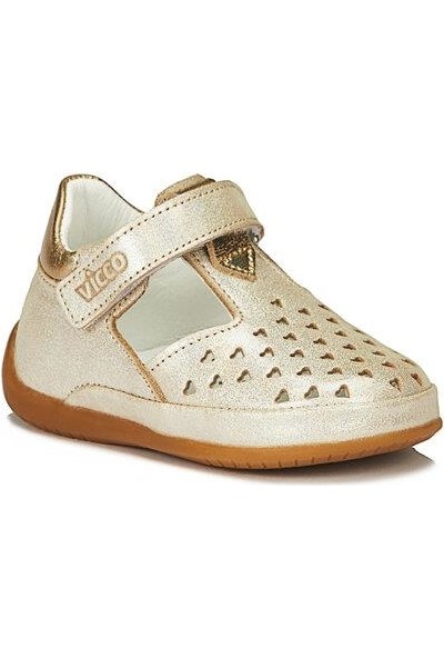 Vicco Ilk Adım Deri Ayakkabı Kız Bebek Altın