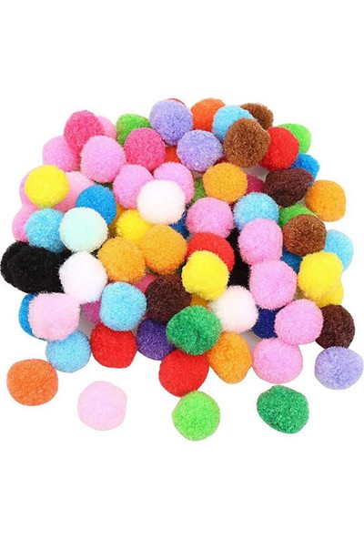 Temel Karışık Renkli Ponpon 10 x 20 x 30 mm