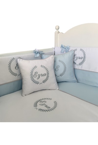 Pudradecor Olea Kişye Özel Bebek Uyku Seti / Mavi Gri