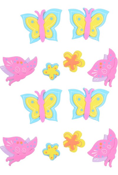 Temel Kelebek Çiçek Eva Sticker