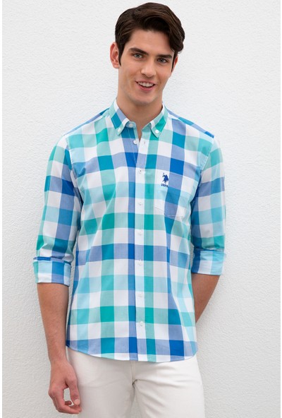 U.S. Polo Assn. Erkek Yeşil Gömlek Uzunkol