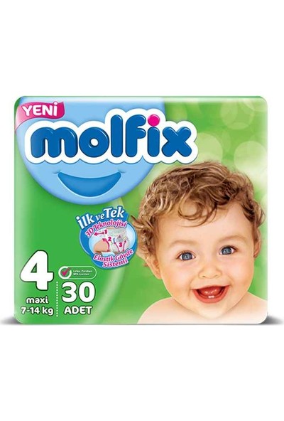 Molfix Bebek Bezi 7-14 kg - 4 Beden Jumbo Paket - 30 Adet Molfix Bebek Bezi 7-14 kg - 4 Beden Jumbo Paket - 30 Adet