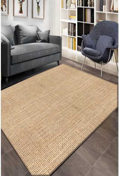 Else Halı Canel Doğal Kahverengi Jüt Hasır Görünümlü 3D Desenli Lastikli Halı Örtüsü Halı Kılıfı Else Halı Canel Doğal Kahverengi Jüt Hasır Görünümlü 3D Desenli Lastikli Halı Örtüsü Halı Kılıfı
