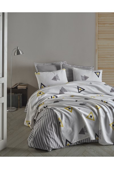 Enlora Home Pike Takımı Tek Kişilik Baskılı Erois Beyaz