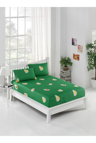 Eponj Home Pes Lastikli Çarşaf Seti Çift Kişilik Avokado Yeşil