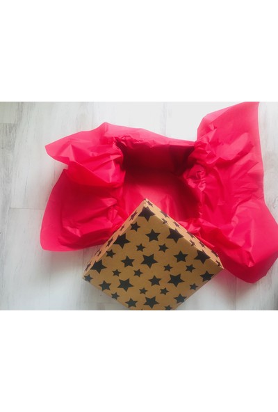 Boxboxpense Kraft Yıldızlı Boş Hediye Kutusu 20*20*9