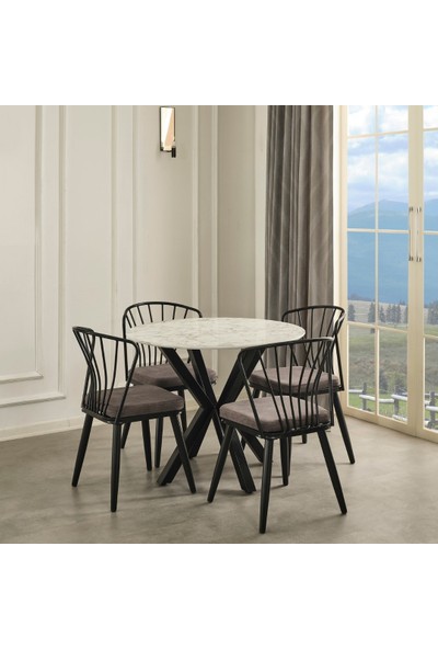 Mobi Evim Mobievim Metal Ayaklı Mermer Desenli Mdf'li Masa Mobi Evim Mobievim Metal Ayaklı Mermer Desenli Mdf'li Masa