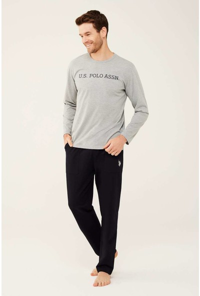 U.s. Polo Assn. Erkek Gri Melanj Uzun Kollu T-Shirt