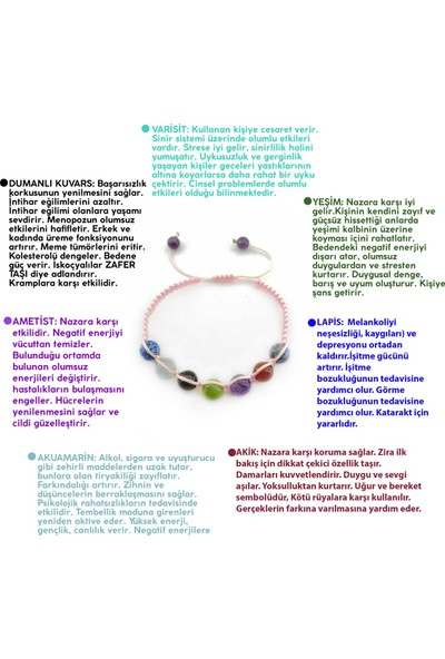 Osmanlı Doğal Taş Varisit-Dumanlı Kuvars-Yeşim-Ametist-Lapis-Akuamarin-Akik-Lapis-Bileklik 16-17 cm Osmanlı Doğal Taş Varisit-Dumanlı Kuvars-Yeşim-Ametist-Lapis-Akuamarin-Akik-Lapis-Bileklik 16-17 cm