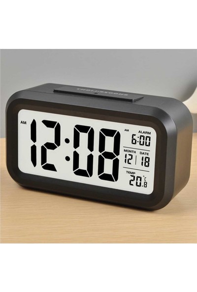 BabilStore LCD Işıklı Sensörlü Termometreli Alarmlı Dijital Masa Saati BabilStore LCD Işıklı Sensörlü Termometreli Alarmlı Dijital Masa Saati