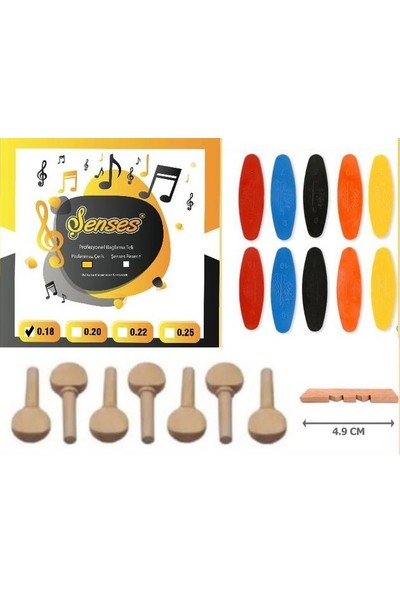 Şenses 0.18 Bağlama Teli + Burgu Seti + Tezene Seti + Eşik Şenses 0.18 Bağlama Teli + Burgu Seti + Tezene Seti + Eşik