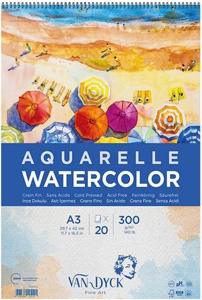 Van Dyck Suluboya Resim Defteri A3 300 gr 20 Yaprak