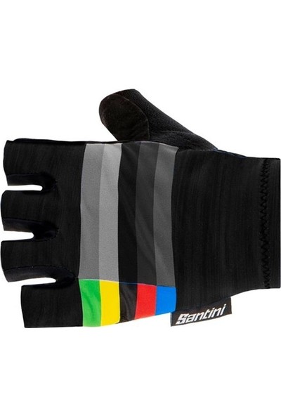 Santini Uci Rainbow Kısa Parmak Eldiven Siyah-M