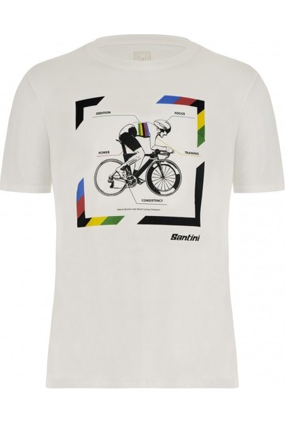 Santini Uci Road T-Shirt Beyaz-L