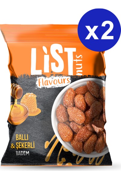 List Flavours Ballı & Şekerli Badem 2x 100 gr List Flavours Ballı & Şekerli Badem 2x 100 gr