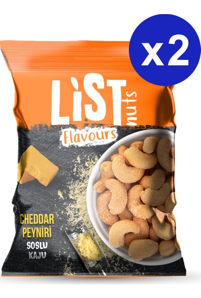 List Flavours Cheddar Peyniri Soslu Kaju 2 x 100 gr List Flavours Cheddar Peyniri Soslu Kaju 2 x 100 gr