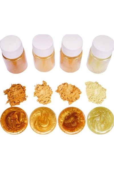 Brtrkimya Brtr Kimya 4 Renk Altın Sedefli Epoksi Metalik Toz Pigment Seti Brtrkimya Brtr Kimya 4 Renk Altın Sedefli Epoksi Metalik Toz Pigment Seti